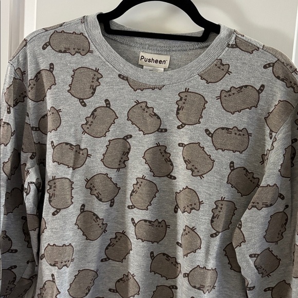 Pusheen | Tops | Gray Unisex Lightweight Pusheen Terry Crewneck Sweater ...